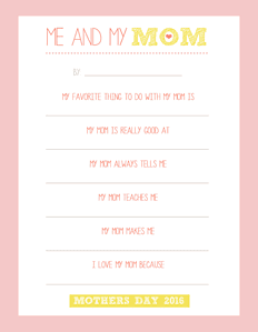 6 Fun Mother's Day Questionnaire Printables
