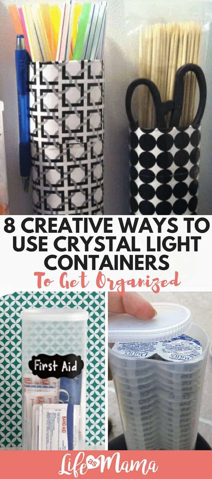 Get Organized: 8 Creative Uses for Crystal Light Containers